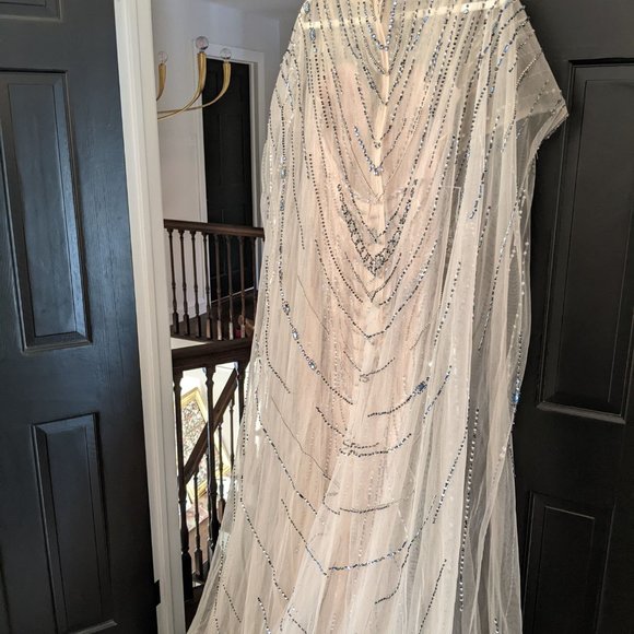 Mambo Couture | Dresses | Formal Caped Beaded Gown | Poshmark